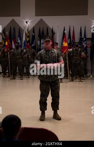 U.S. Marine Corps Col. Travis Gaines, commanding officer of Combat ...