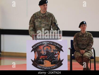 U.S. Army Maj. Shara Fisher transfers the U.S. Army Health Clinic ...