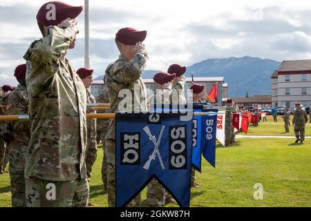 U.S. Army Col. Michael “Jody” Shouse, stand with the color guard of the ...