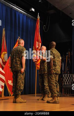 Major General Edward D. Banta accepts the Marine Corps Installations ...