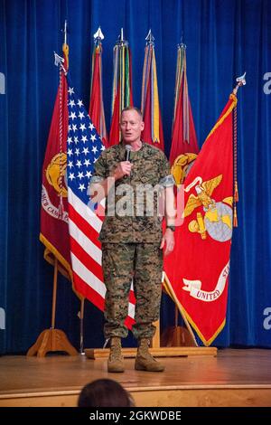 Major General Edward D. Banta accepts the Marine Corps Installations ...