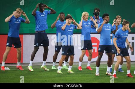 Genk's players pictured during a training session of Belgian soccer ...