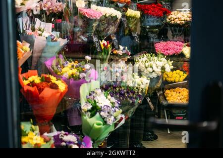 Warehouse refrigerator, Wholesale flowers for flower shops. Pink ...