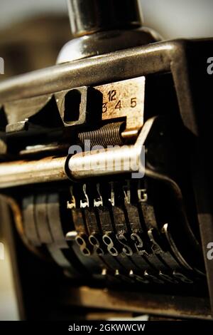 Vintage automatic sequential numbering stamp Stock Photo - Alamy