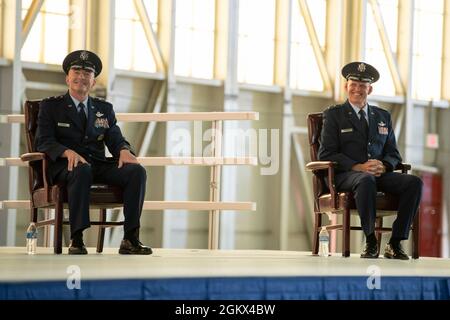 Maj. Gen. Evan Dertien, Air Force Test Center, presents Brig. Gen ...
