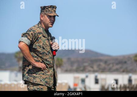 U.S. Marine Lt. Col. Carin Calvin, the outgoing commanding officer of ...