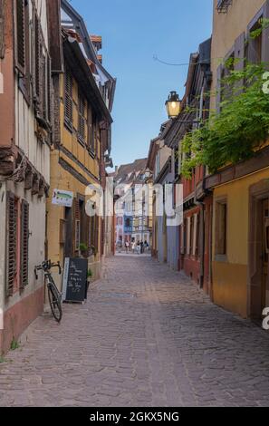 Colmar, France - 09 16 2021: Typical houses and colorful facades in ...