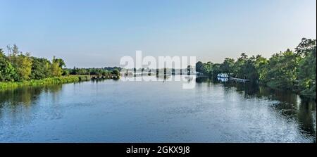The River Shannon at Tarmonbarry in County Roscommon in Ireland ...