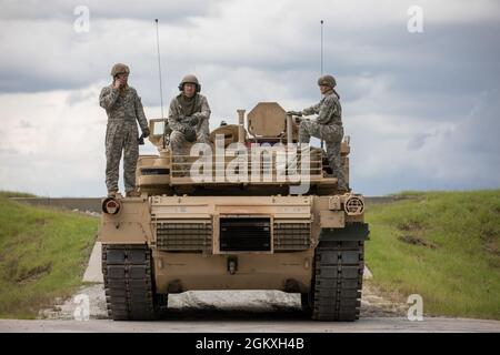 A group of U.S. Army M1A2 SEP V2 Abrams Tank, assigned to 3rd Squadron ...