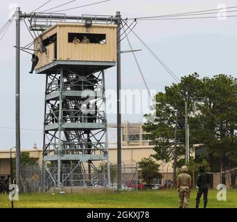 An airborne training jump tower at Fort Benning in Columbus, GA. April ...