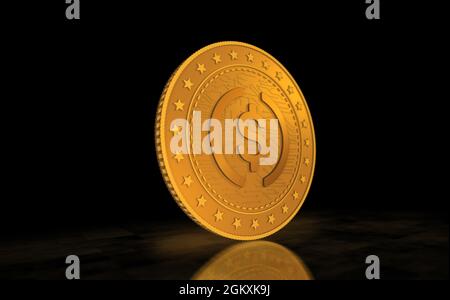 USDC USD Coin cryptocurrency symbol on white background isolated logo. Abstract concept 3d ...