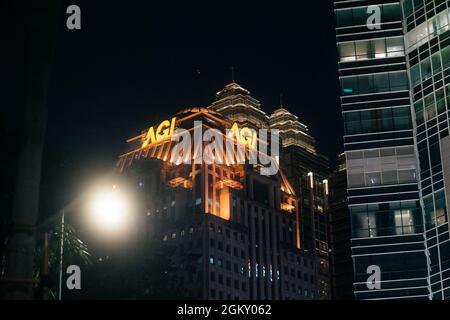 JAKARTA, INDONESIA - Jul 13, 2021: The SCBD financial area in Jakarta ...
