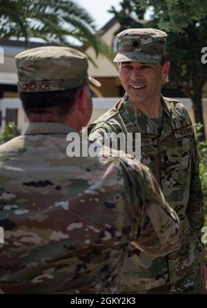 Col. Jason Gingrich, 39th Air Base Wing commander, passes the guidon to ...