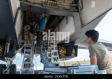 Members of the 28th Munitions Maintenance Squadron practice loading ...