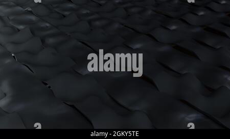 Futuristic curved 3d render carbon steel textures. Wide deformed lines ...