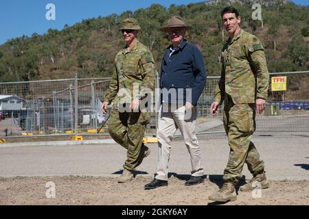 Australian Army Brig. Mark Ascough, commander of 6 Brigade, front left ...