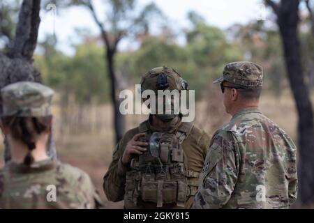 Brig. Gen Eric Strong speaks to the attendees and family members during ...