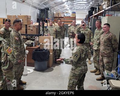 Command Sgt. Major Dina Pang, 120th Infantry Brigade briefs the ...
