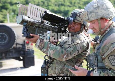 Man-portable surface-to-air missile 9K38 Igla (SA-18 Grouse) fired by ...
