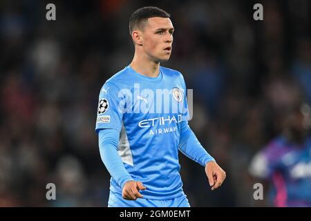 Phil Foden #47 of Manchester City celebrates scoring to make it 1-0 ...