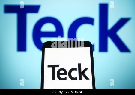 In this photo illustration, the Teck Resources company logo is seen ...