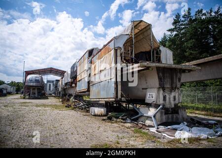 Lathen, Germany. 30th July, 2021. A memorial stone stands next to the ...