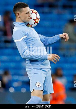 Phil Foden Of Manchester City warms up during the Newcastle United v ...