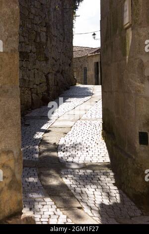 Streets of Tui, southern Galicia, Spain. Historic streets in the town ...