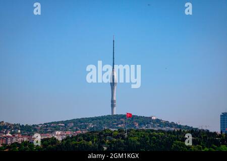 Camlica Radio TV Tower in Istanbul. Modern architecture of Turkey ...