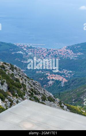 Elba, Italy: Monte Capanne. The highest peak of the island. The sea ...