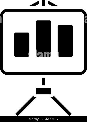 Analytics Stand Icon. Black Stencil Design. Vector Illustration Stock ...