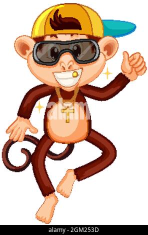 Swag monkey cartoon character illustration Stock Vector Image & Art - Alamy