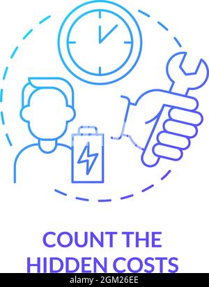 Count hidden costs blue concept icon Stock Vector Image & Art - Alamy