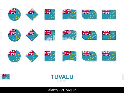 Tuvalu Star Flag. Tuvaluan Star Shape Flag. Ellice Islands Country ...