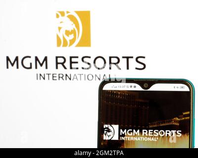In this photo illustration, the MGM Resorts International (MGM Rewards ...