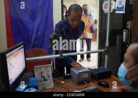 Indonesian identity card or KTP in light blue in a jean pocket Stock ...