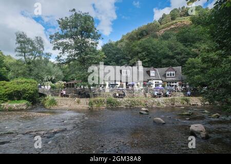 Fingles Bridge, Devon, UK. 16th September 2021. UK Weather. It was a ...