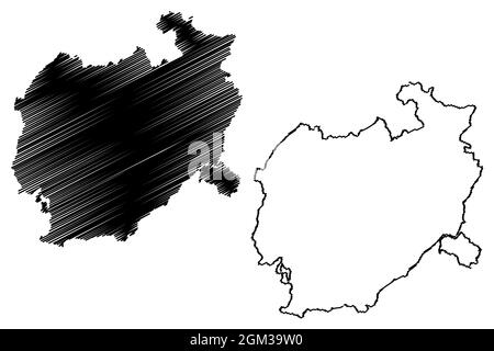 Balangir district (Odisha State, Republic of India) map vector ...