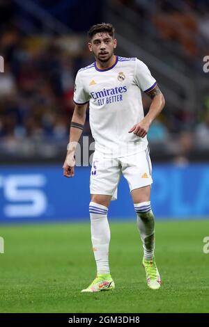 Federico Valverde of Real Madrid looks on during the UEFA Champions ...