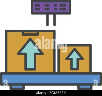 scale measure weight with boxes delivery service Stock Vector Image ...