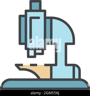 Microscope, analyzes vector icon. Flat illustration. Filled line style ...