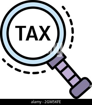 Tax magnify glass icon, outline style Stock Vector Image & Art - Alamy