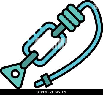 Active security outline white flat icons on color rounded square ...