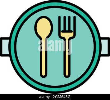 School lunch plate icon, outline style Stock Vector Image & Art - Alamy