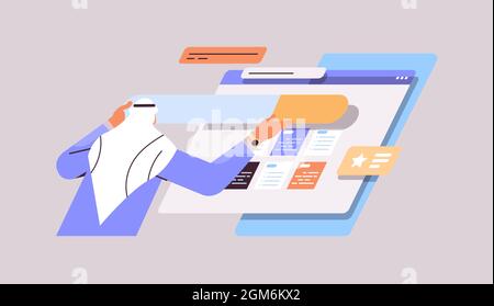 arab man developer creating website ui interface web application development program software ...