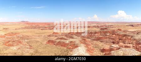 An overlook view at Painted Desert in Petrified Forest National Park ...
