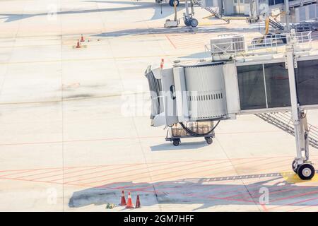 Jetway waiting for a plane to arrive on airport.airport terminal ...