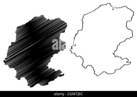 Banswara district (Rajasthan State, Republic of India) map vector ...