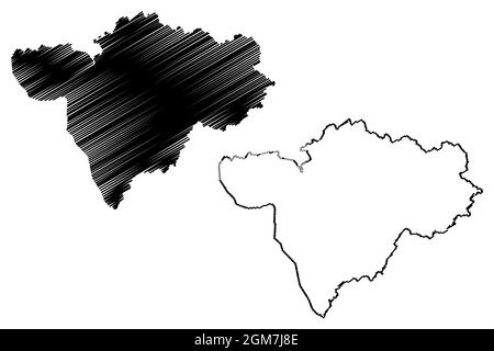 Barmer district (Rajasthan State, Republic of India) map vector ...