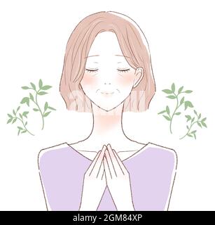 Vector bust of a woman. An illustration of the inner self ...